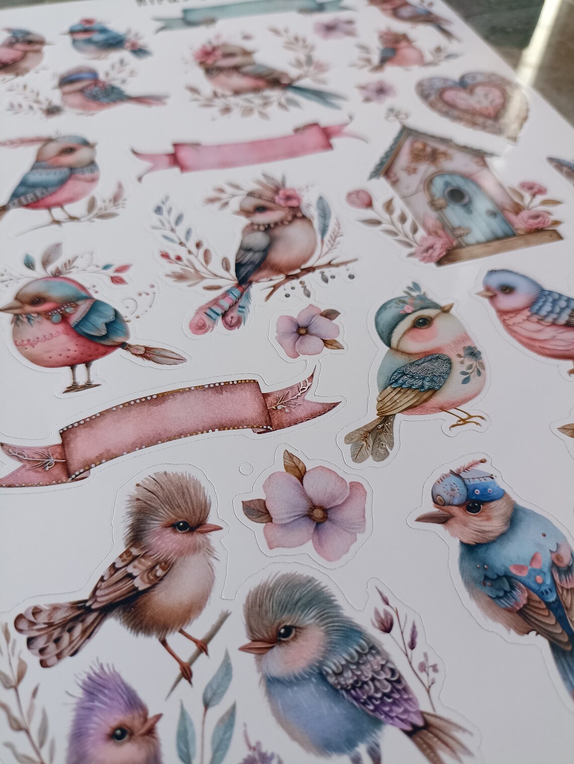 Bird Themed Sticker Label Cute Birds Nests Decal 17x25 Cm 2 Pages Large ...