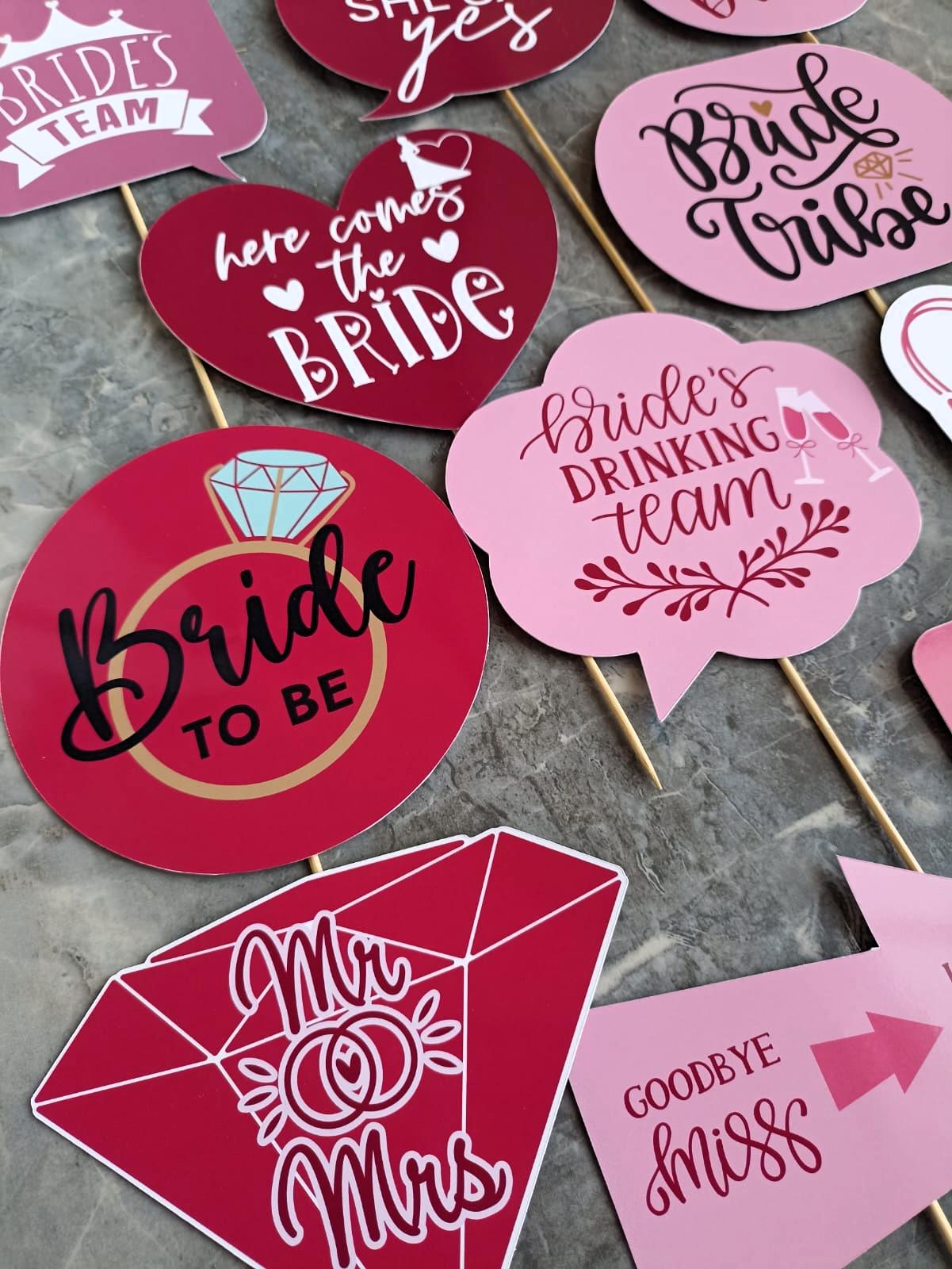 Bachelorette Party Speech Bubbles Bride Photo Booth Props 12-piece Set ...