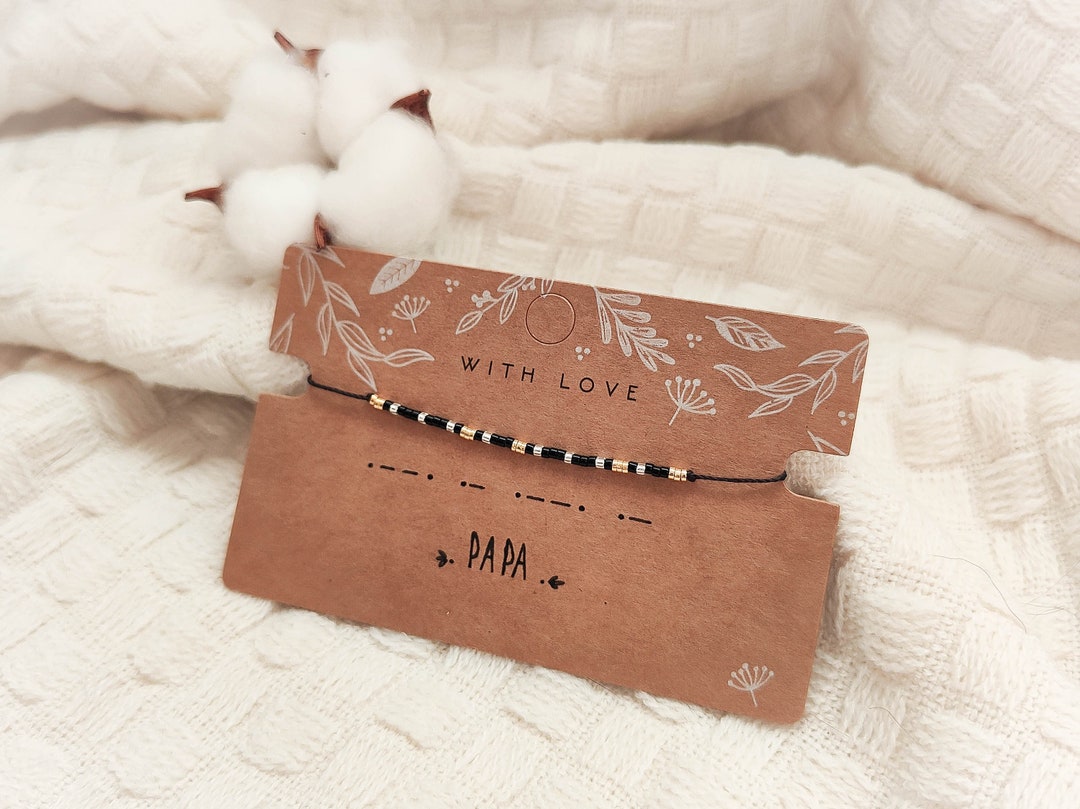 Customizable dad Morse Code Bracelet - Etsy