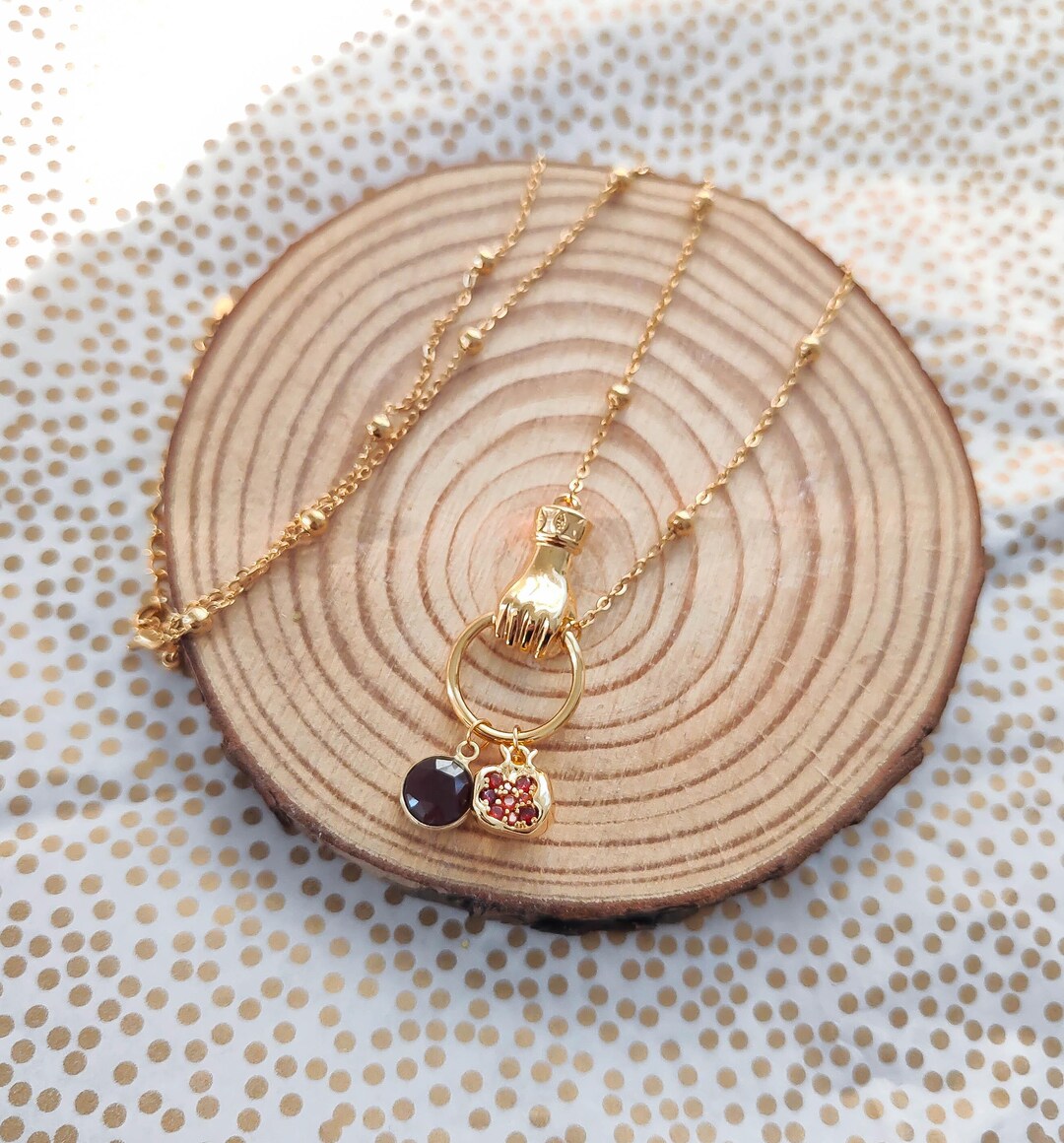 Persephone Necklace Garnet Stone - Etsy