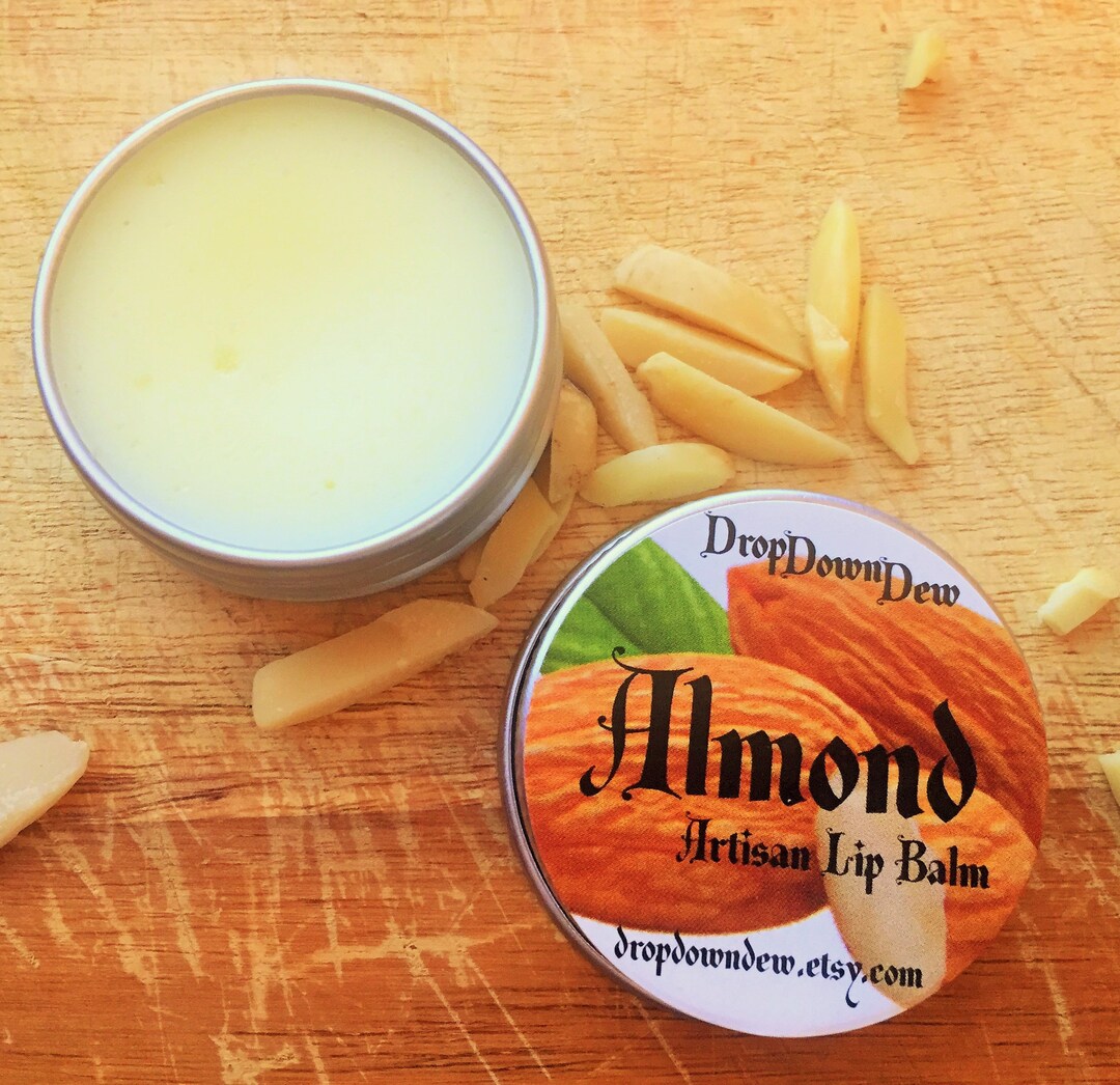 Almond Lip Balm, 1/2 Oz., Aluminum Lip Balm Tub, Almond Flavor Lip ...