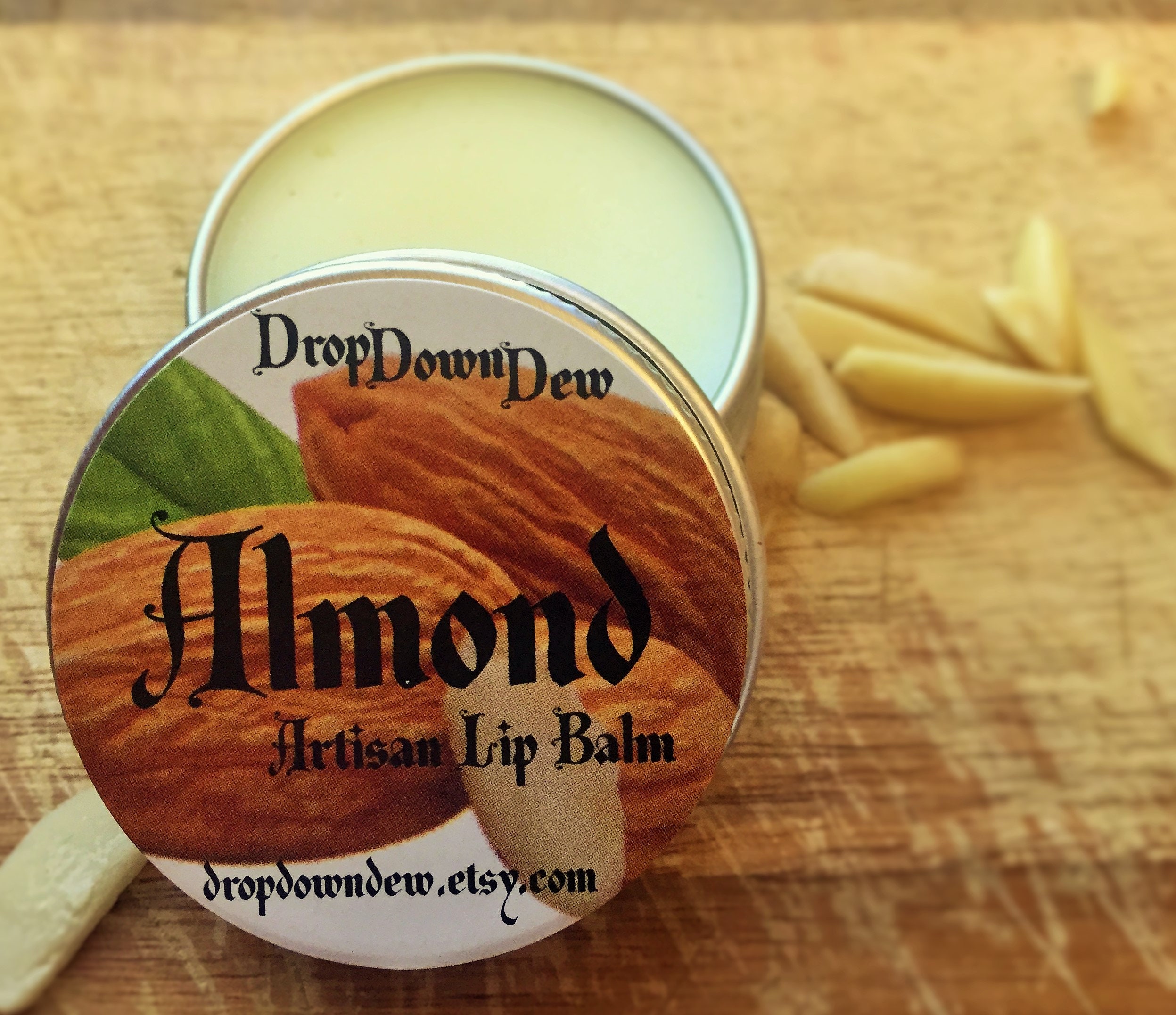 Almond Lip Balm 1/2 Oz. Aluminum Lip Balm Tub Almond Flavor - Etsy