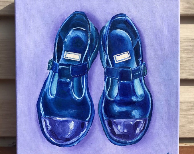 Blue Doc Martens Bethan Shoes Oil Painting - Etsy