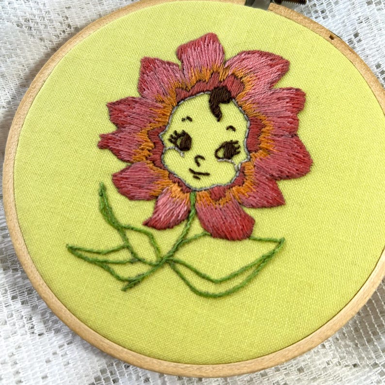 Kewpie Doll Flower Embroidery - Etsy