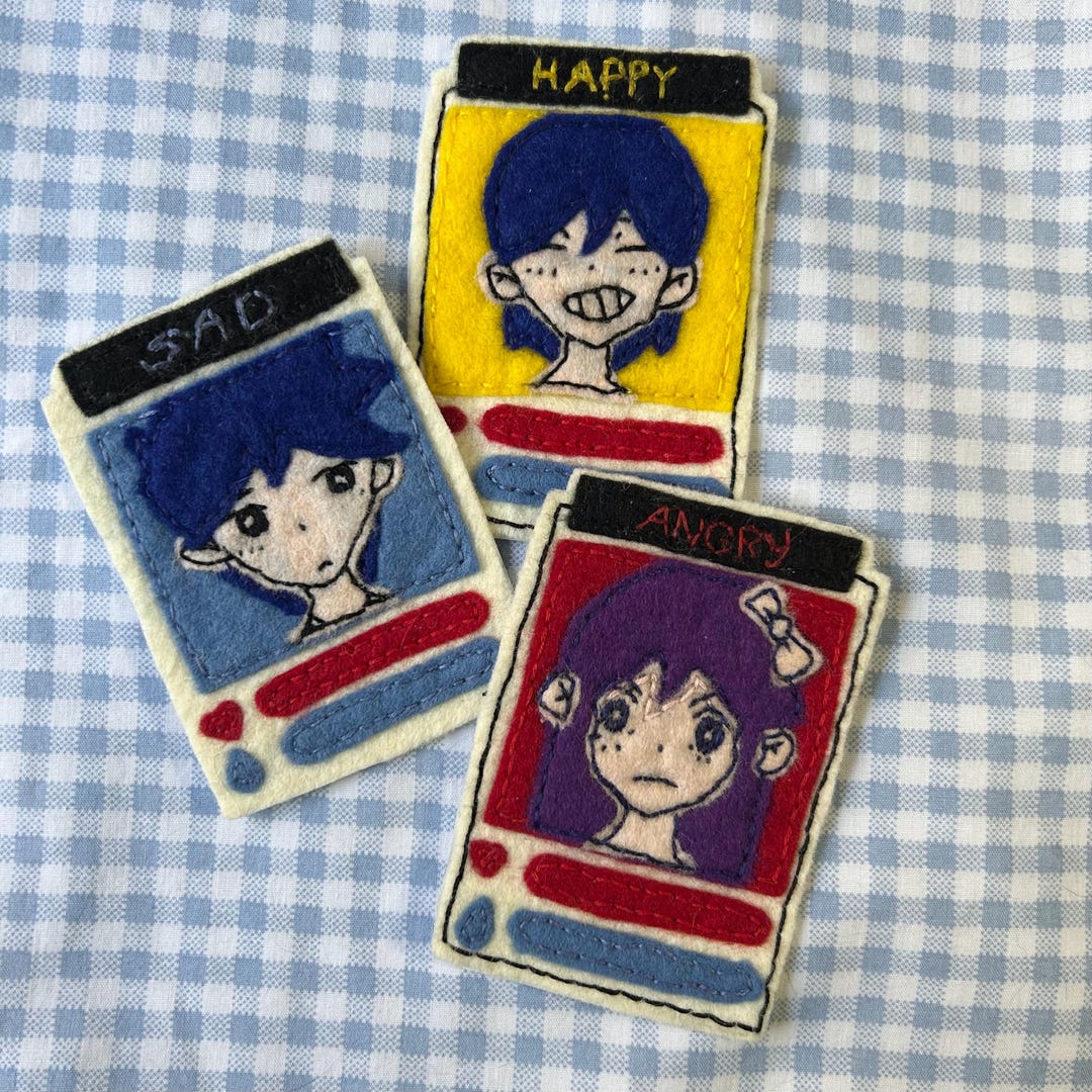 Omori Hand-embroidered Felt Patches- Audrey, Kel, Hero - Etsy