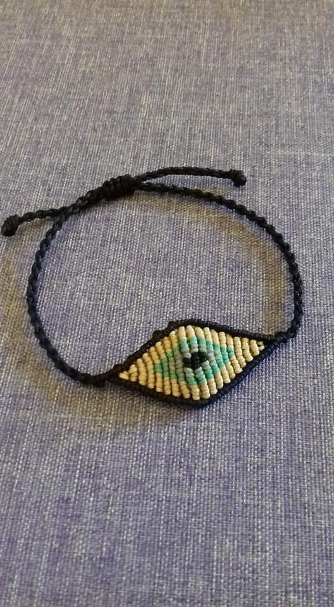 Macrame Evil Eye Braceletevil Eye Braceletmacrame | Etsy