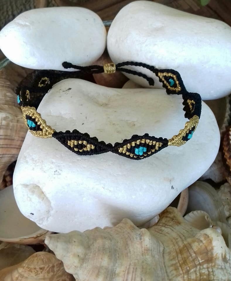 Macrame jewelry setmacrame Evil eye Jewelry setEvil eye | Etsy