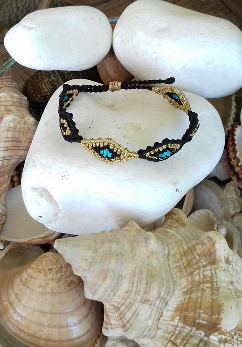 Macrame jewelry setmacrame Evil eye Jewelry setEvil eye | Etsy