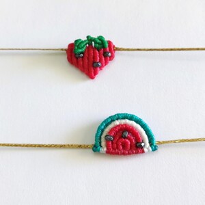 Macrame Juicy Collection,macrame Fruit Bracelet, Cherries Bracelet ...