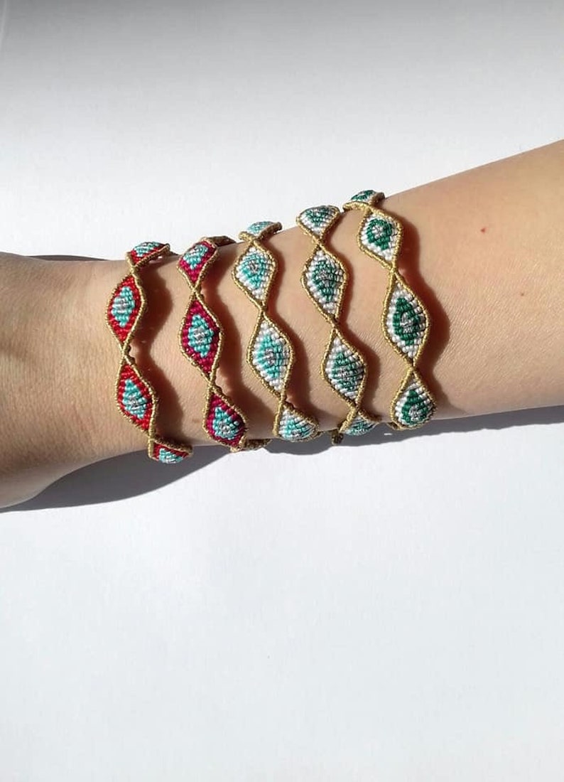 Macrame Evil Eye Braceletevil Eye Braceletmacrame - Etsy