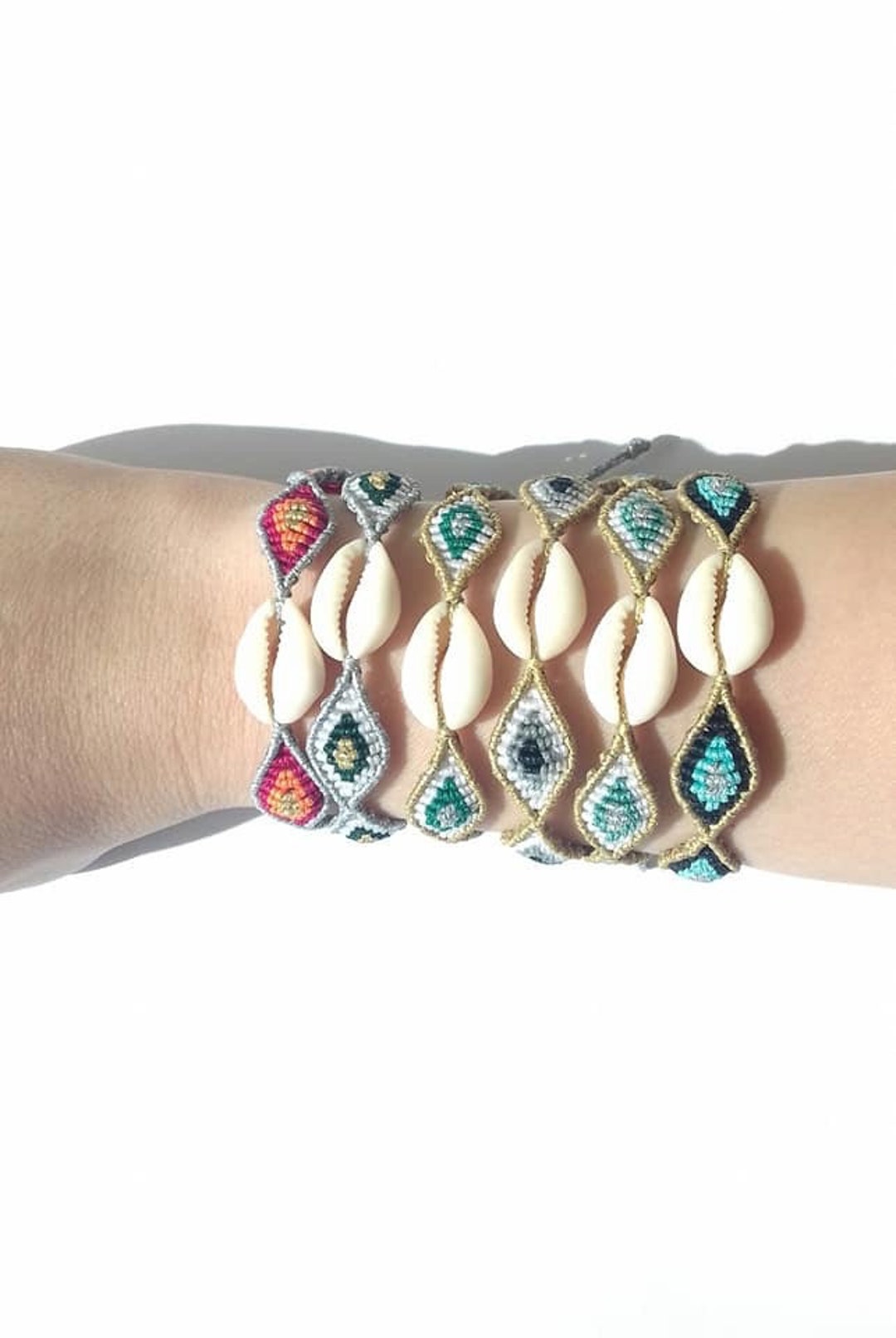Cowrie Evil Eye Braceletsevil Eye Braceletscowrie Shell - Etsy