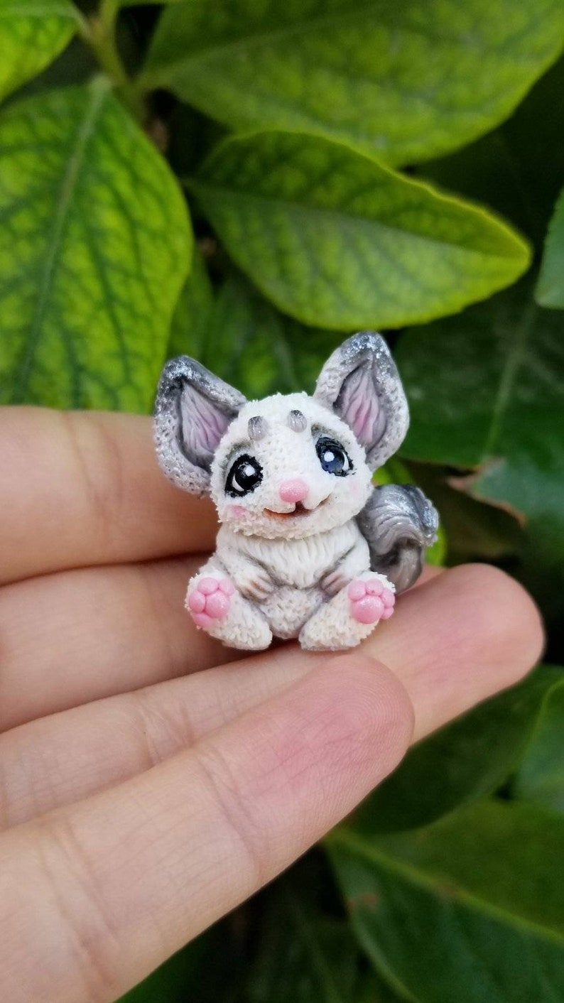 Cute Fairy Animal Miniature From Polimer Clay, Fantasy Eared Animal ...