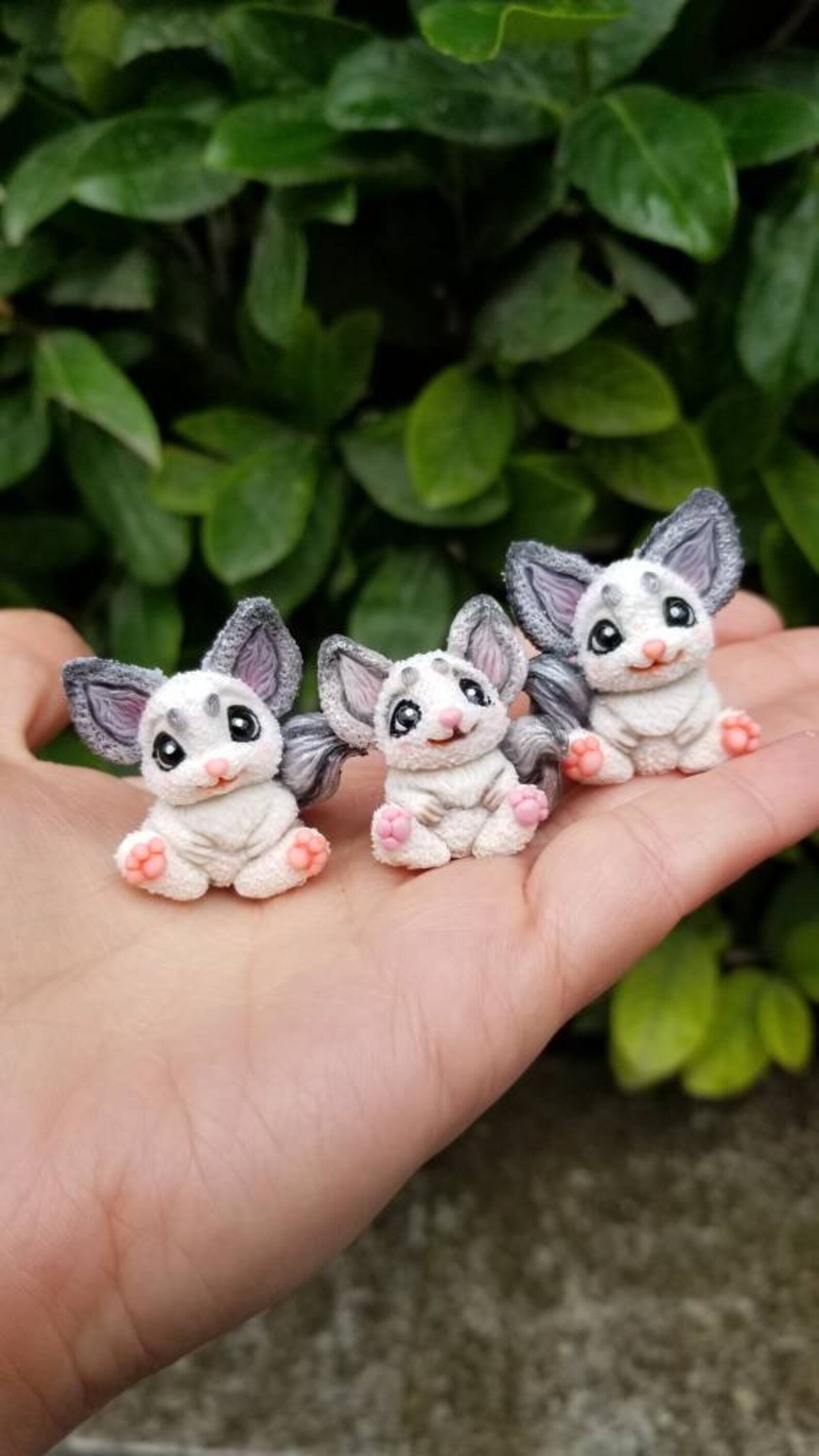 Cute Fairy Animal Miniature From Polimer Clay, Fantasy Eared Animal ...