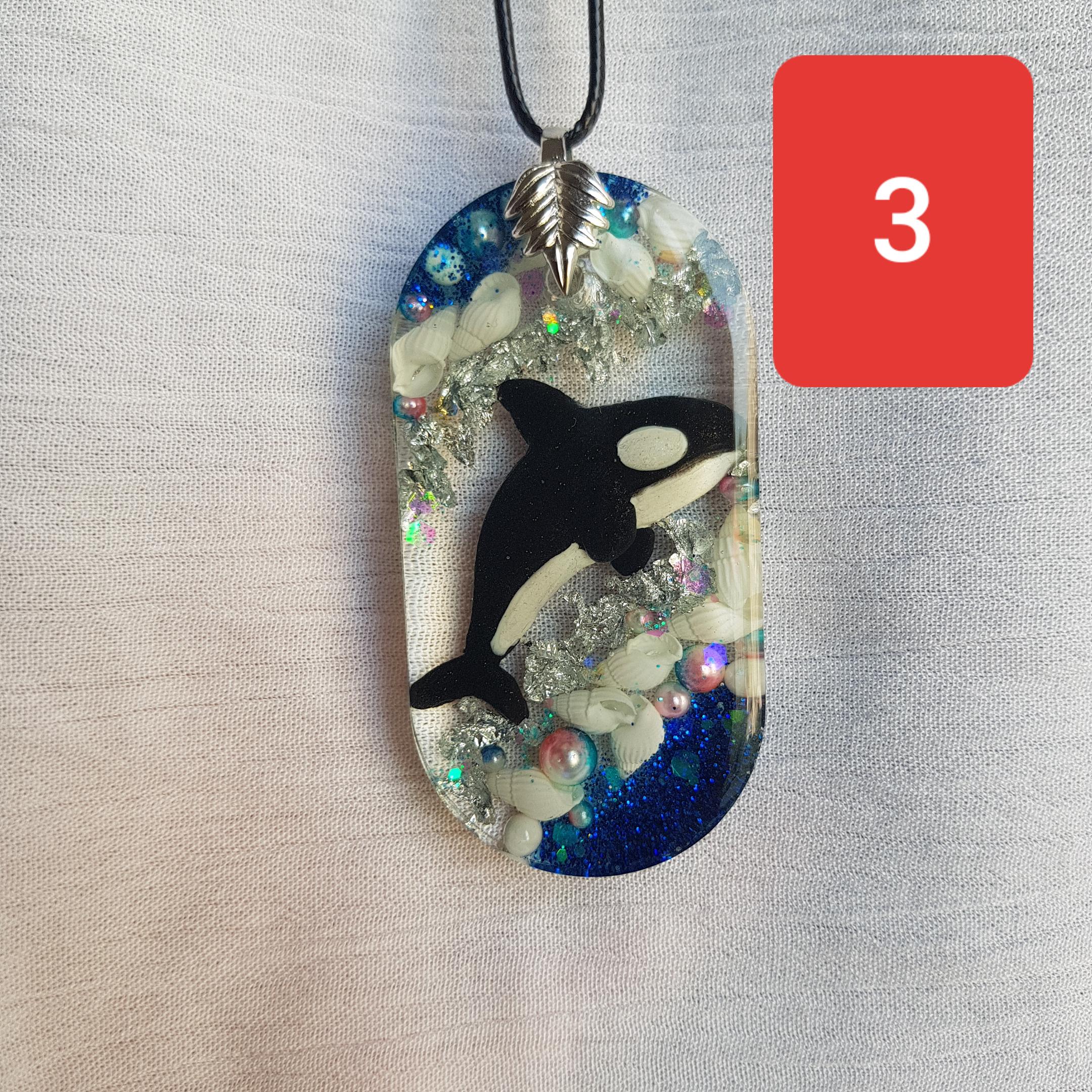 Unusual Cute Epoxy Resin Pendant With Killer Whale Orca Made of Polymer ...