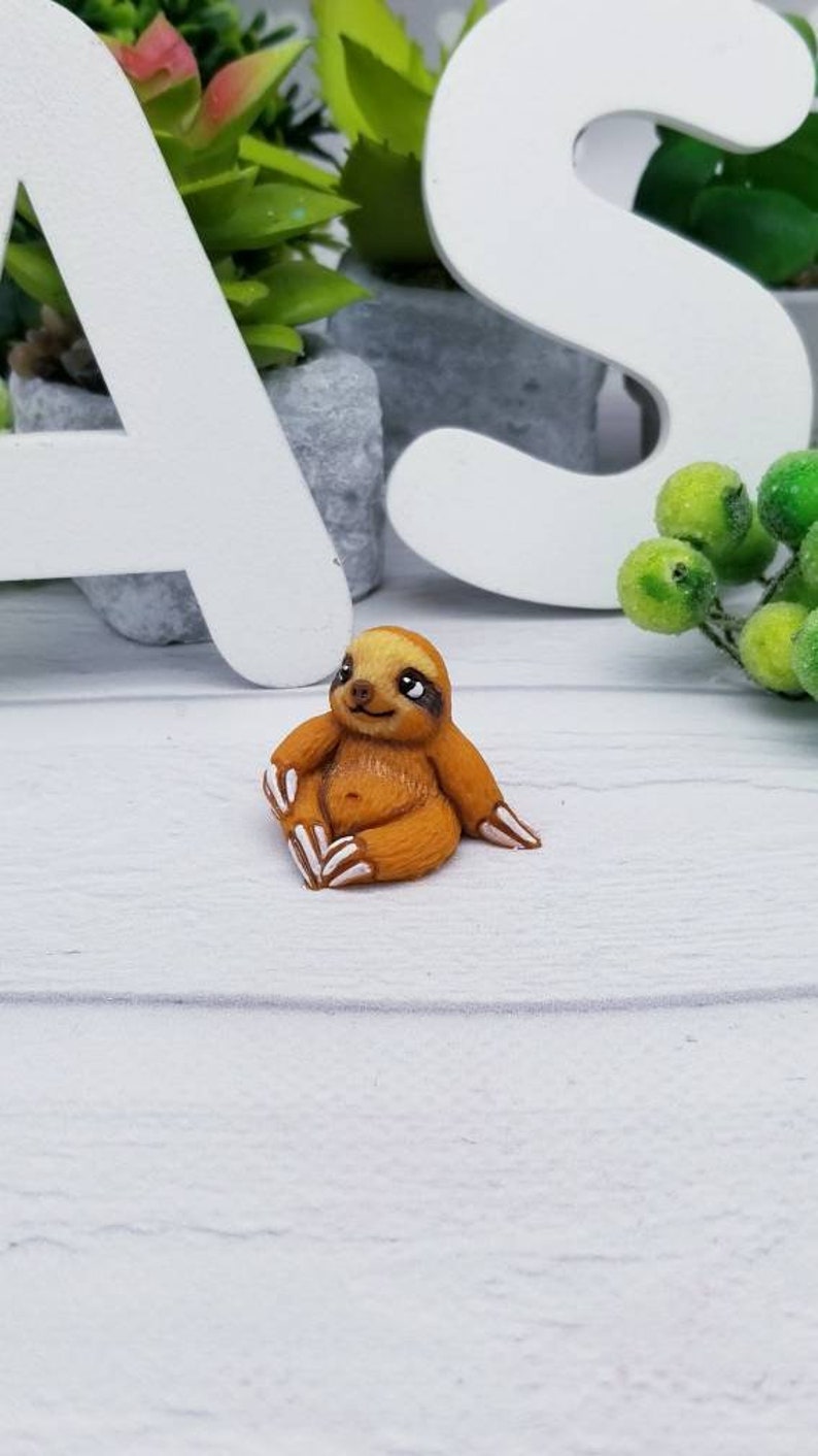 Cute Sloth Miniature Miniature of Animal Sloth Figurine | Etsy