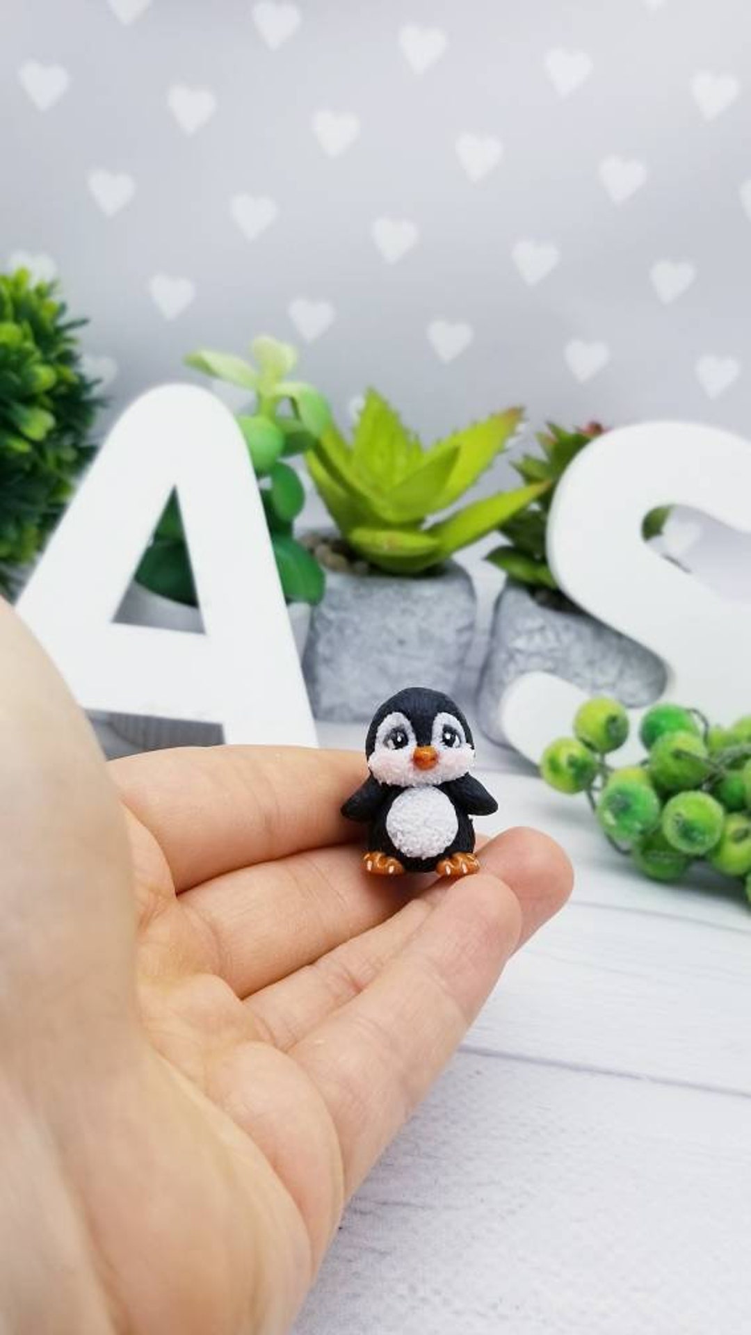 Cute Penguin Miniature, Penguin Sculpture, Personalized Miniature Gift ...
