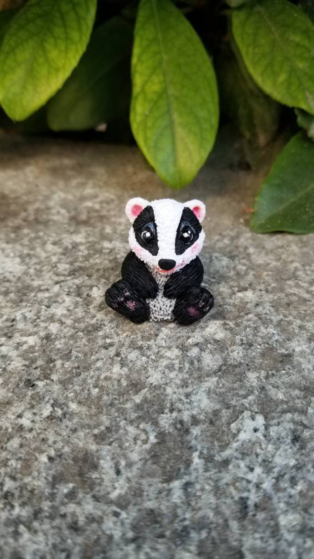 Cute Baby Badger Miniature From Polimer Clay, Forest Animal Miniature ...