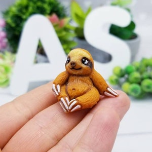 Cute Sloth Miniature, Miniature of Animal, Sloth Figurine, Baby Sloth ...