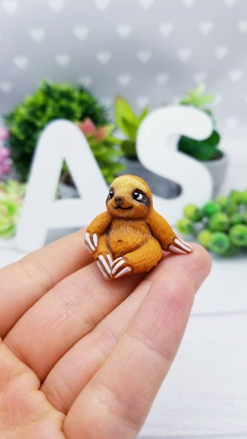 Cute Sloth Miniature Miniature of Animal Sloth Figurine | Etsy
