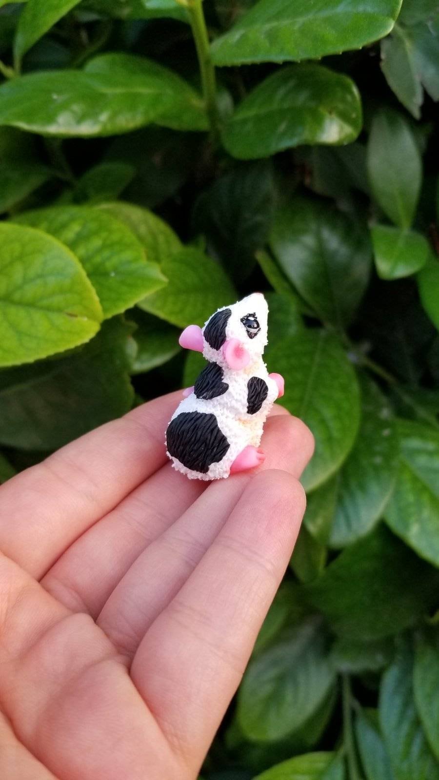Cute Domestic Rat Miniature, Rodent Miniature Gift, Mini Rat From ...