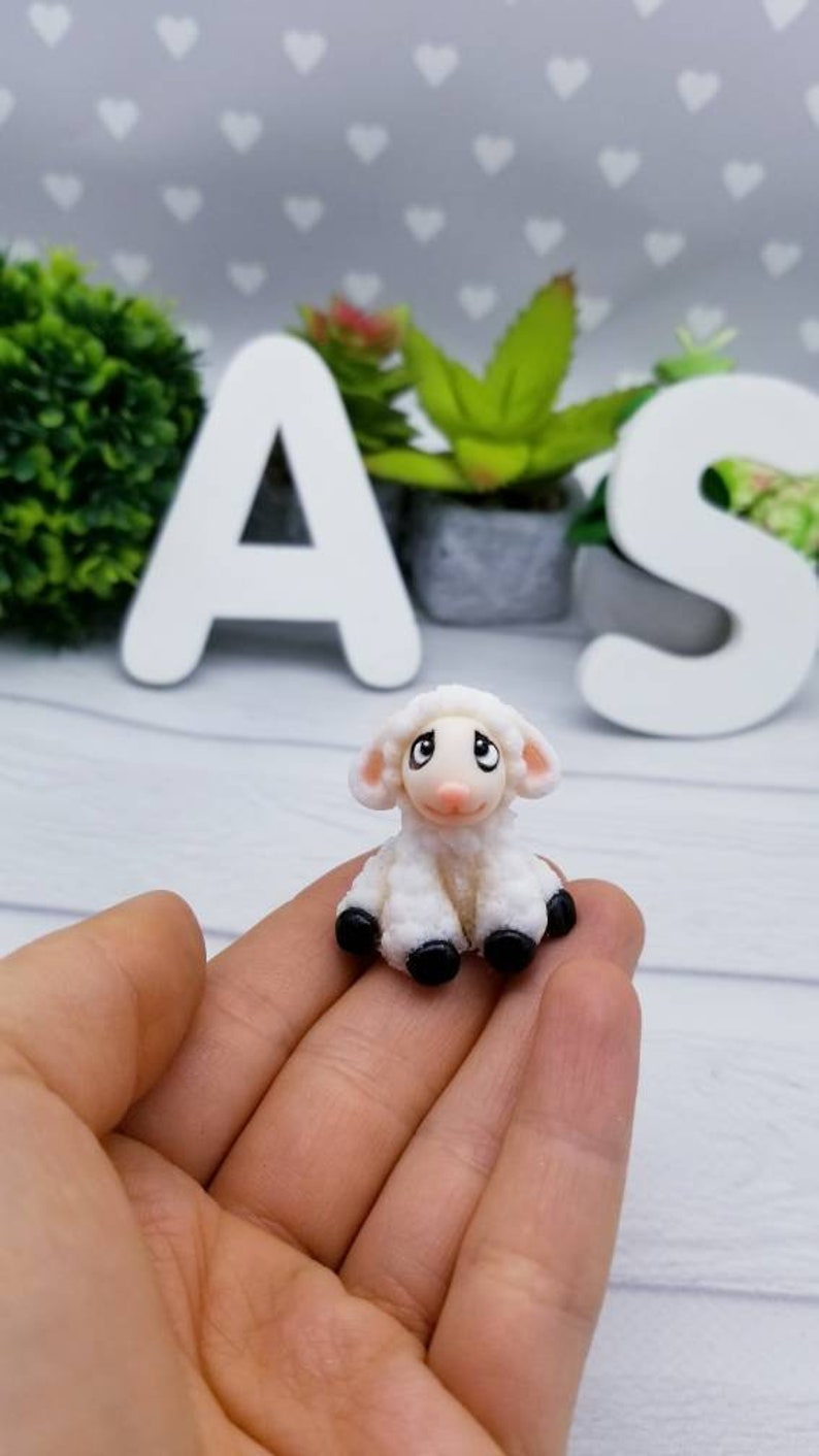 Miniature Lamb From Polimer Clay, Cute Little Lamb,sheep Little ...