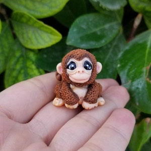 Cute Monkey Miniature From Polimer Clay, Monkey Lovers Gift, Baby ...