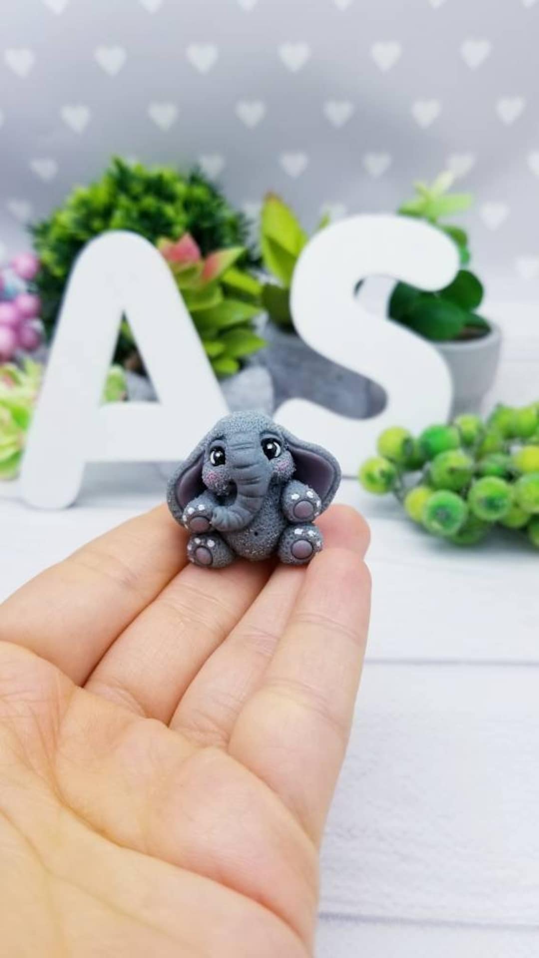 Polymer Clay Elephant Miniature, Handmade Figurine - Etsy