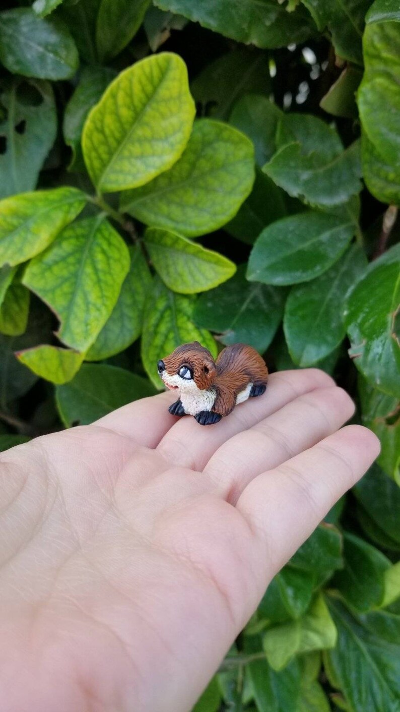 Cute Otter Miniature Cute Weasel Miniature From Polimer - Etsy