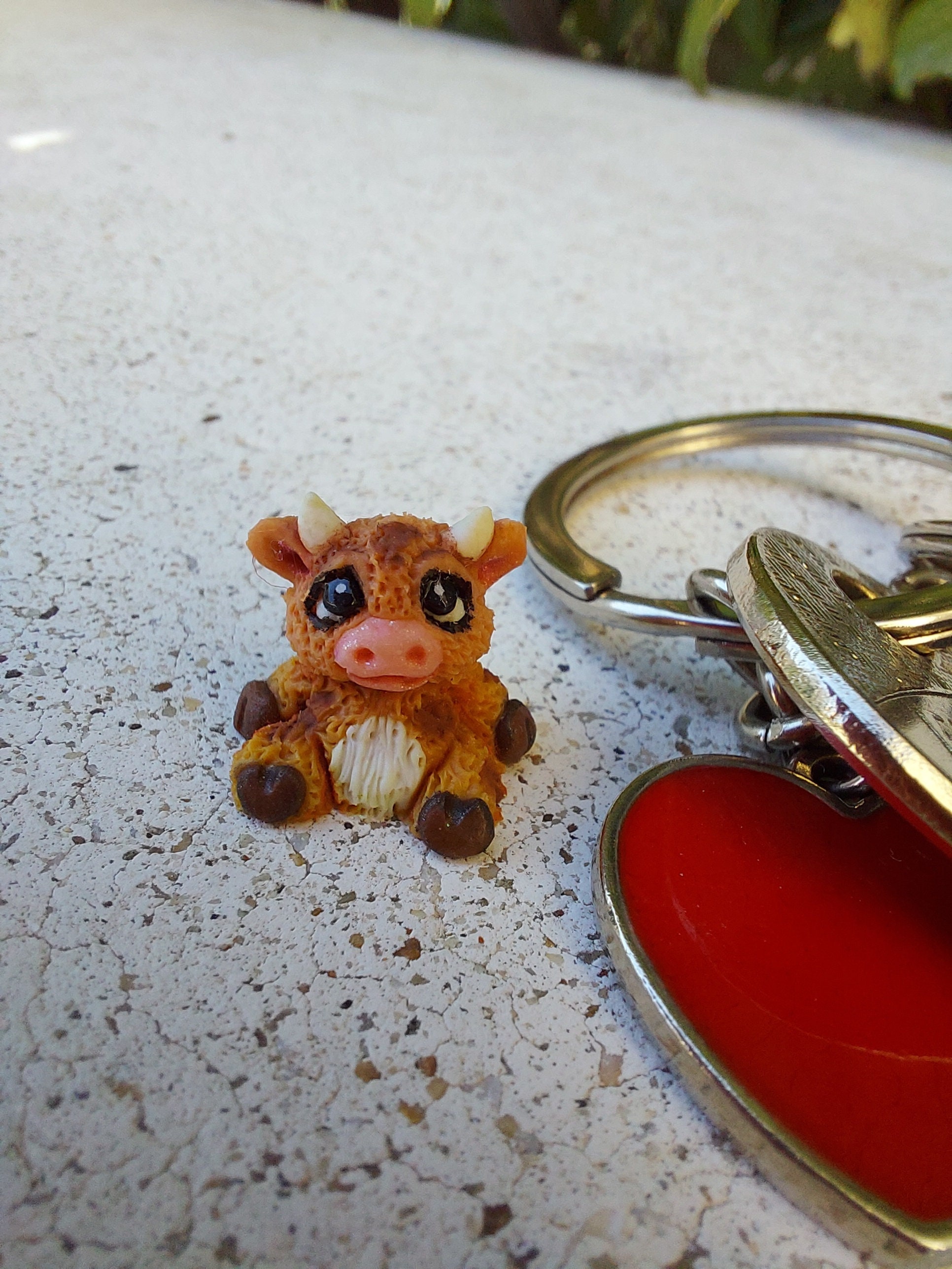 Cute Baby Cow Miniature From Polimer Clay, Micro Figurine, Baby Animals ...