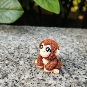 Cute Monkey Miniature From Polimer Clay, Monkey Lovers Gift, Baby ...