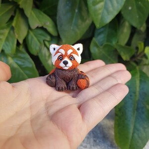 Super Cute Red Panda Miniature, Red Panda Mini Sculpture, Birthday Gift ...