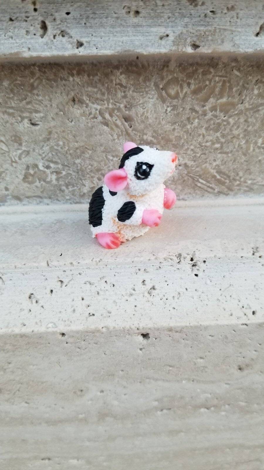 Cute Domestic Rat Miniature, Rodent Miniature Gift, Mini Rat From ...