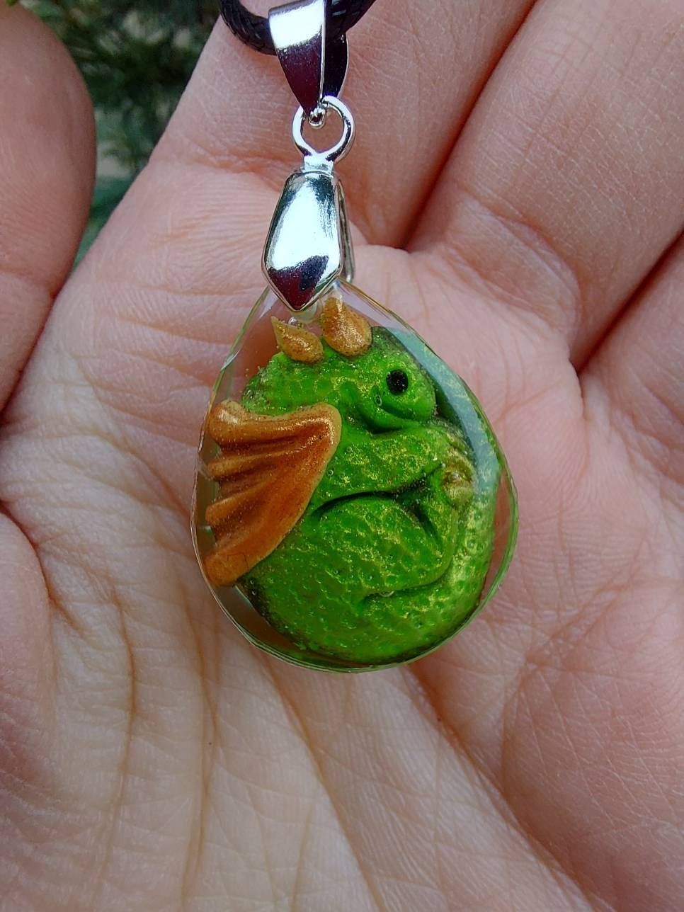 Transparent Pendant Made of Epoxy Resin With a Small Handmade - Etsy