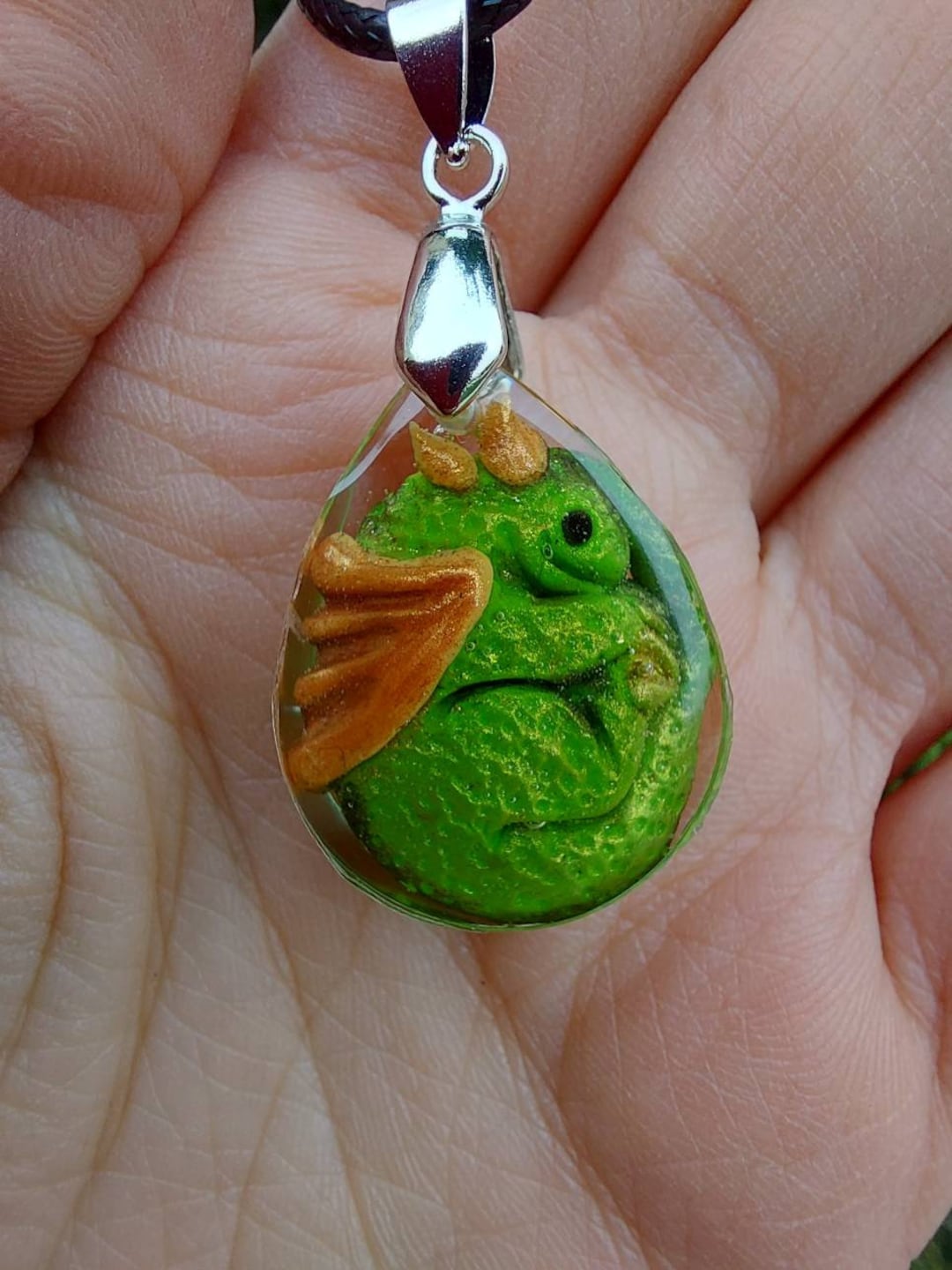 Transparent Pendant Made of Epoxy Resin With a Small Handmade - Etsy