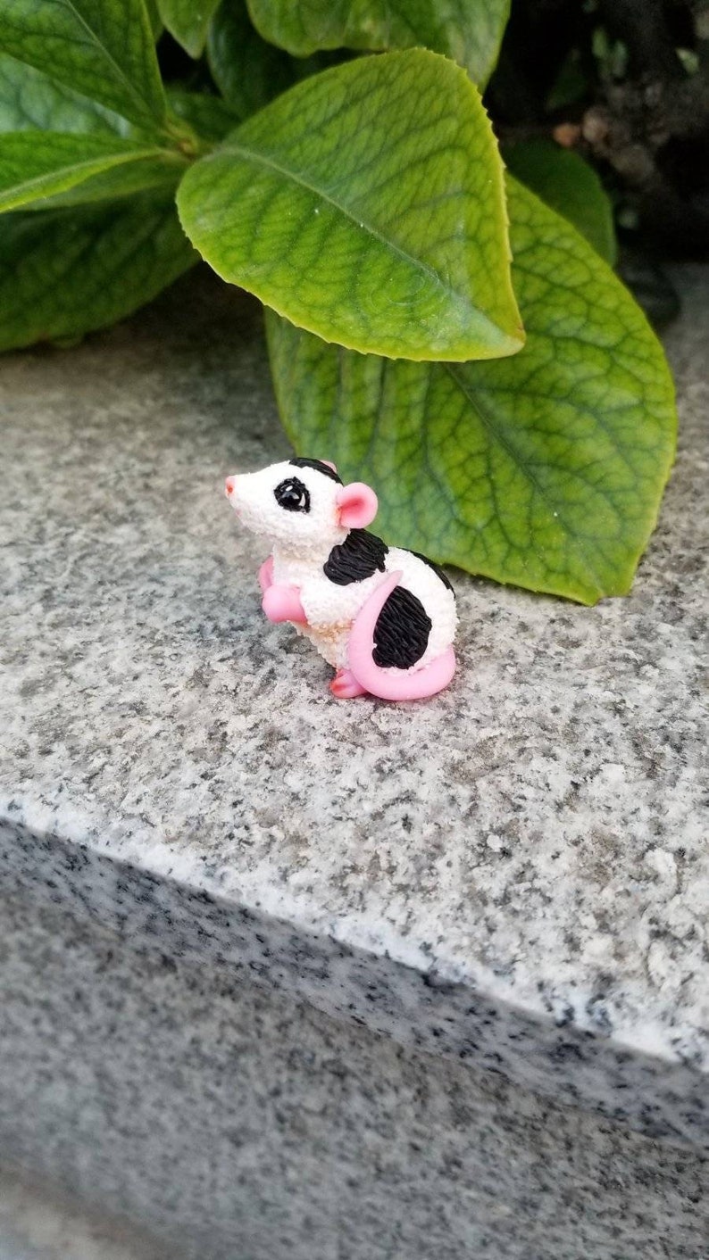Cute Domestic Rat Miniature, Rodent Miniature Gift, Mini Rat From ...