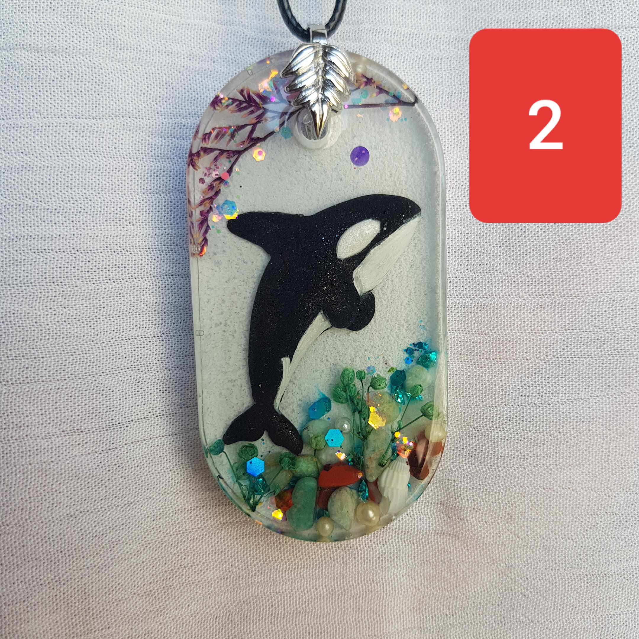 Unusual Cute Epoxy Resin Pendant With Killer Whale Orca Made of Polymer ...