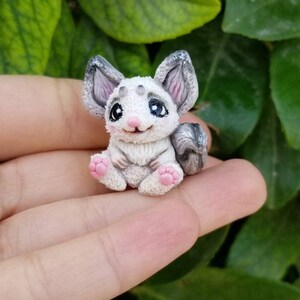 Cute Fairy Animal Miniature From Polimer Clay, Fantasy Eared Animal ...