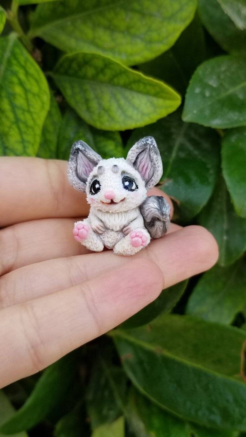 Cute Fairy Animal Miniature From Polimer Clay, Fantasy Eared Animal ...