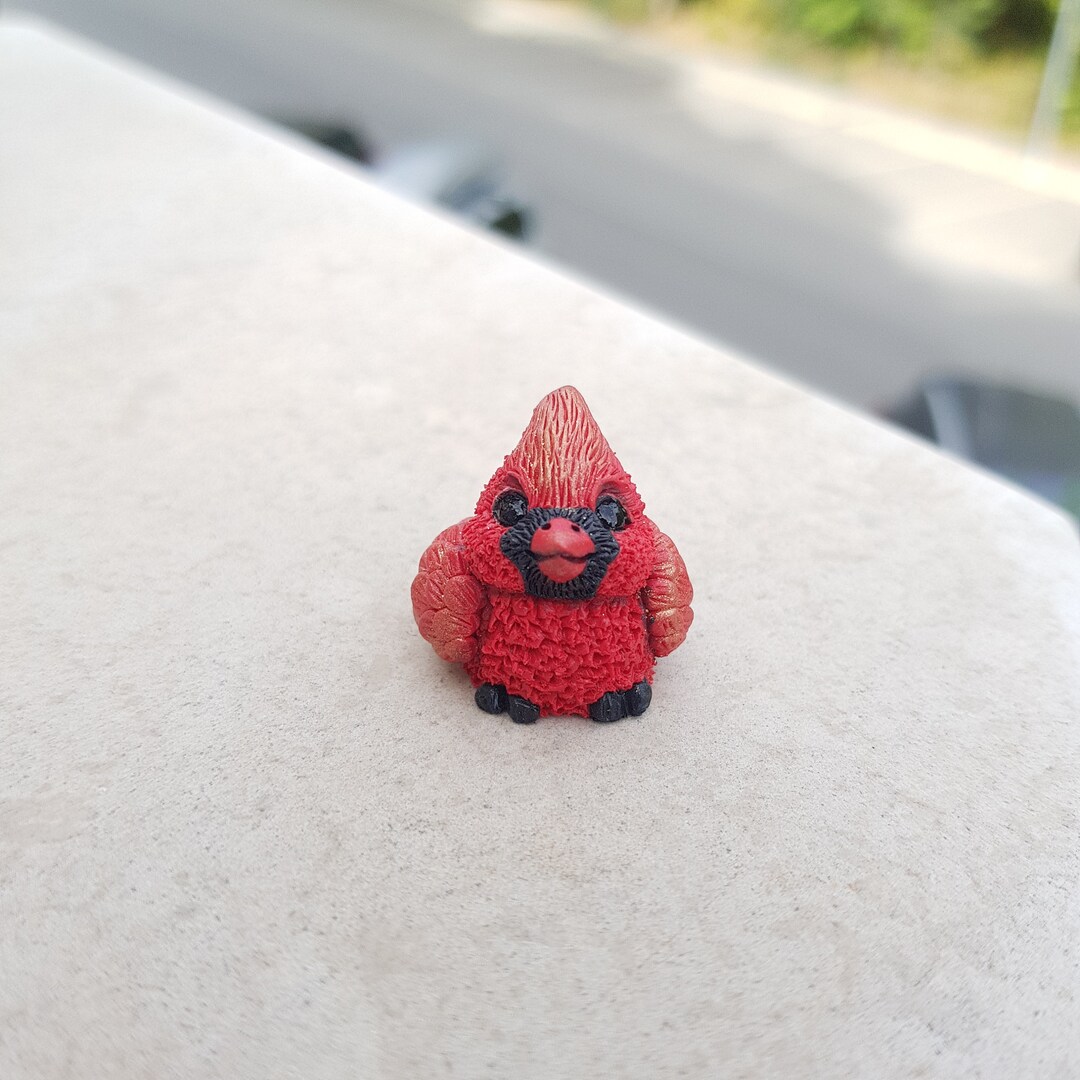 Cute Bird Red Cardinal,red Cardinal,little Red Bird, Miniature Bird ...
