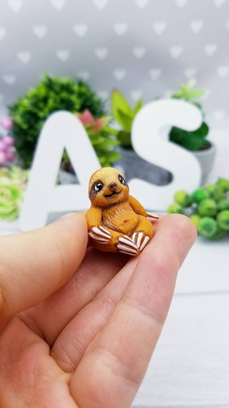 Cute Sloth Miniature Miniature of Animal Sloth Figurine | Etsy