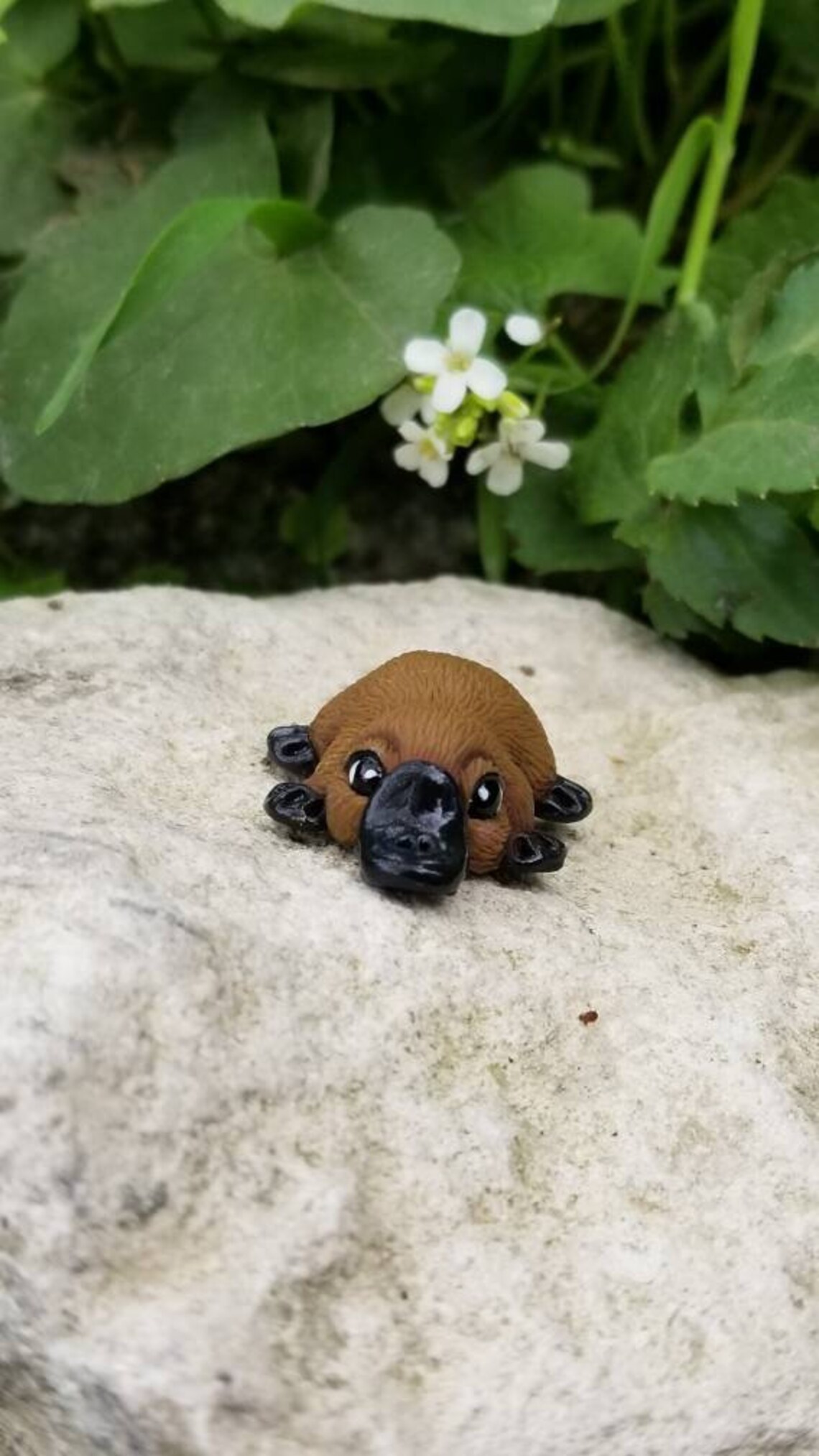 Tiny Platypus Miniature Sculpture, Handmade Polymer Clay Animal ...