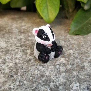 Cute Baby Badger Miniature From Polimer Clay, Forest Animal Miniature ...
