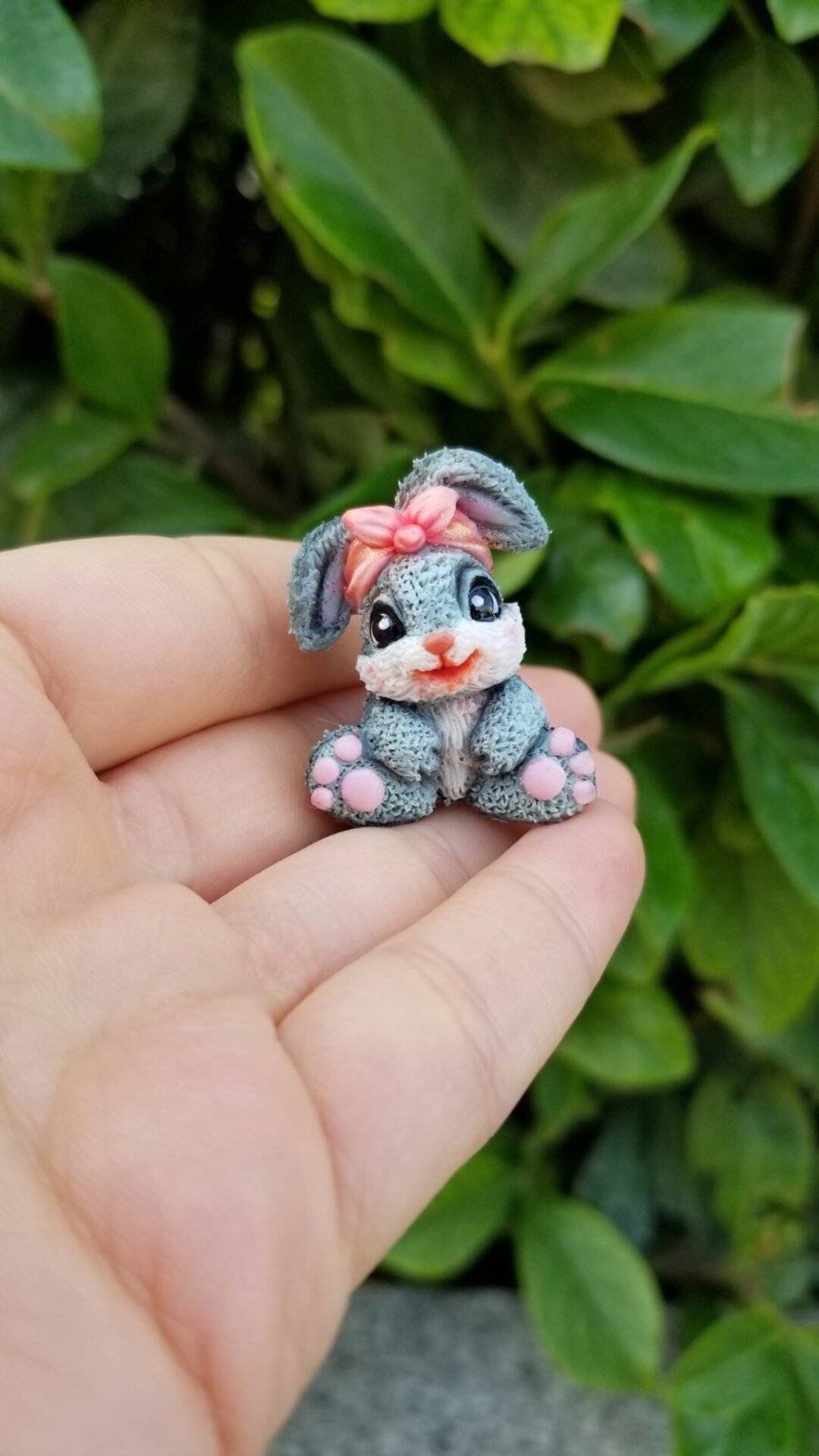 Cute Bunny Miniature From Polimer Clay, Cute Gift Miniature ...