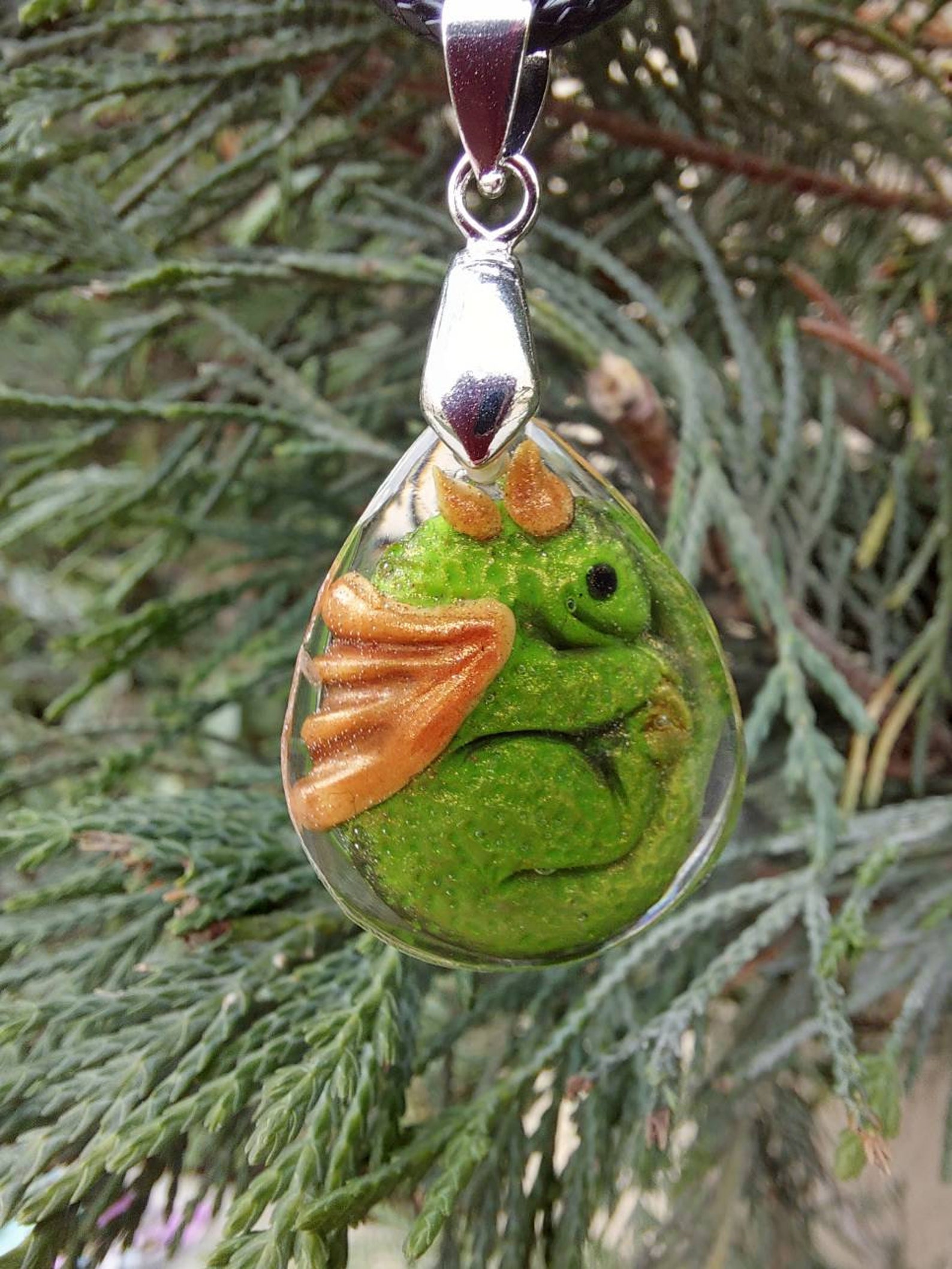Transparent Pendant Made of Epoxy Resin With a Small Handmade - Etsy
