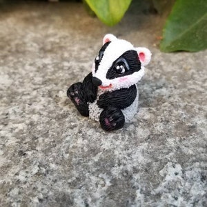 Cute Baby Badger Miniature From Polimer Clay, Forest Animal Miniature ...