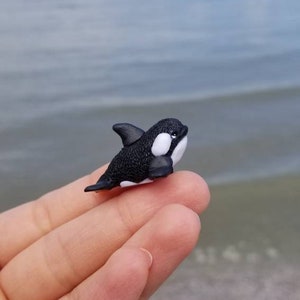 Handmade Polymer Clay Orca Figurine - Cute Miniature Whale Gift - Etsy