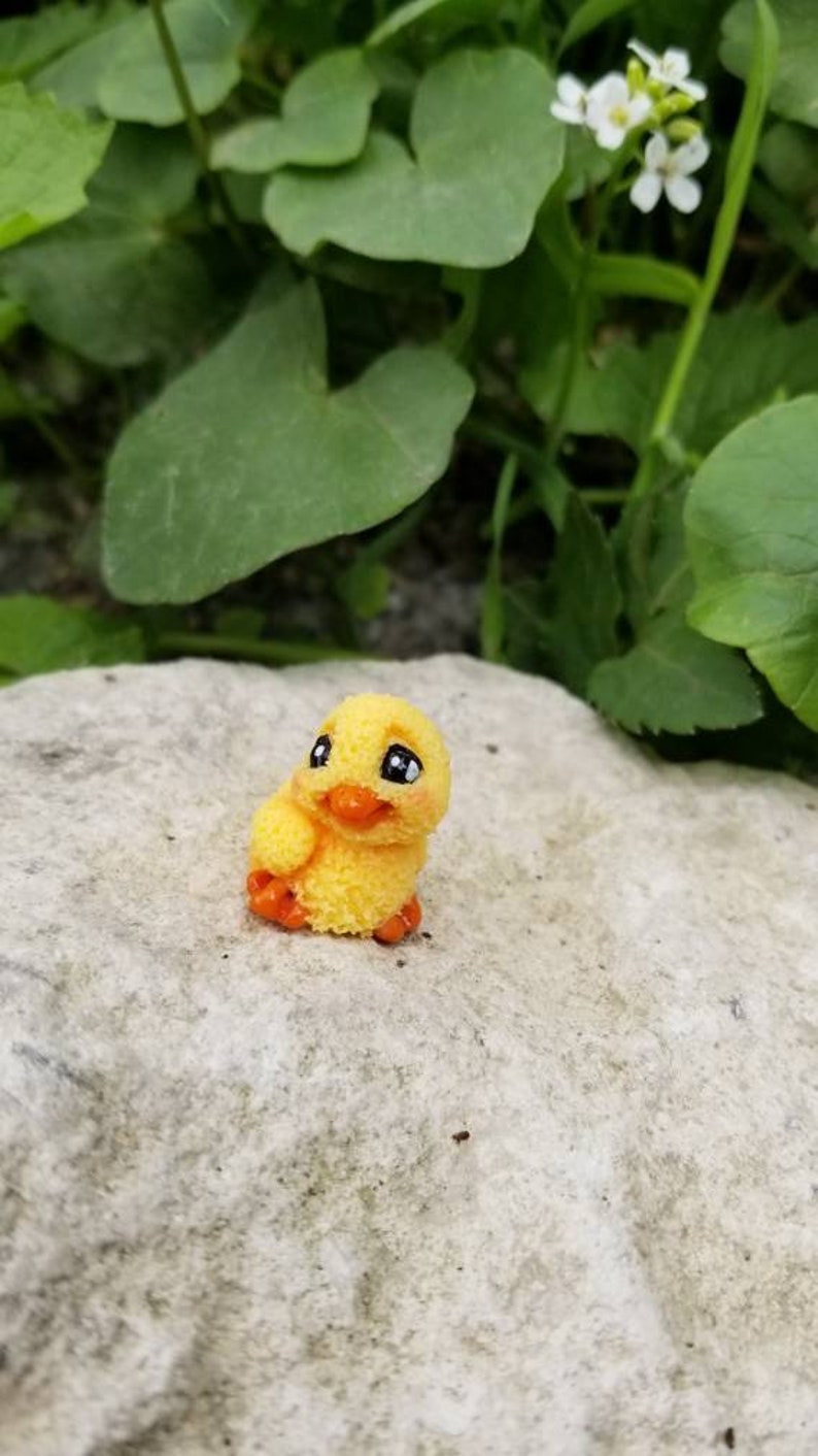 Cute Baby Duck Miniature Duckling Mini Sculpture Cute - Etsy