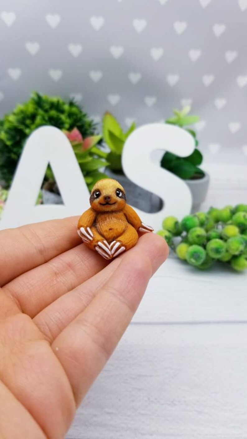Cute Sloth Miniature Miniature of Animal Sloth Figurine | Etsy