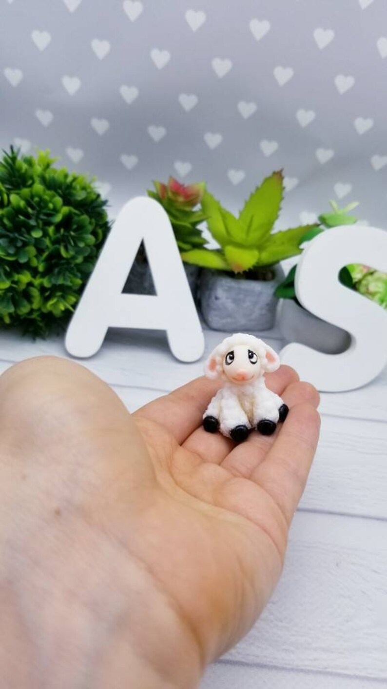 Miniature Lamb From Polimer Clay, Cute Little Lamb,sheep Little ...