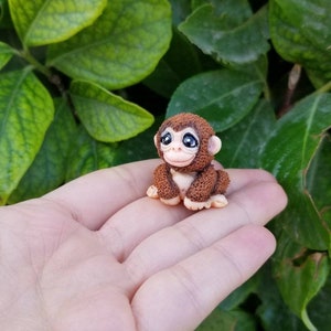 Cute Monkey Miniature From Polimer Clay, Monkey Lovers Gift, Baby ...